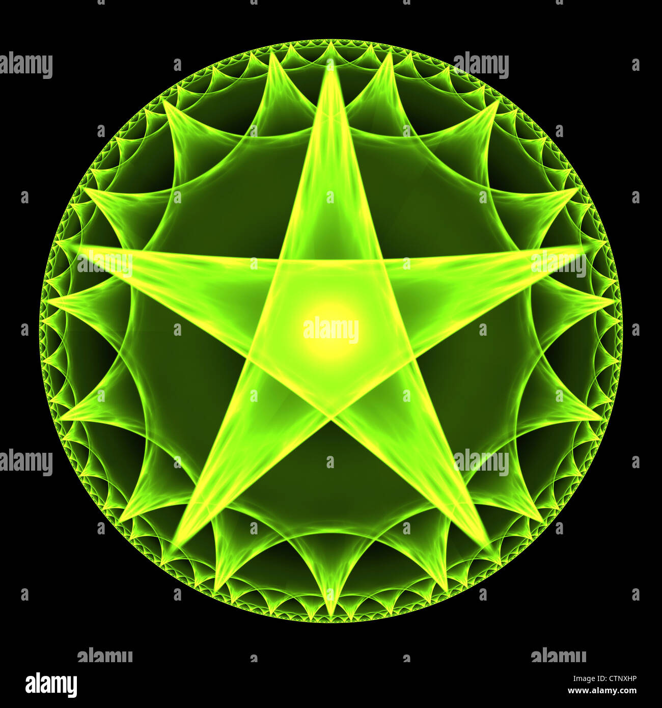 Green Pentangle Abstract Fractal Design Stock Photo - Alamy