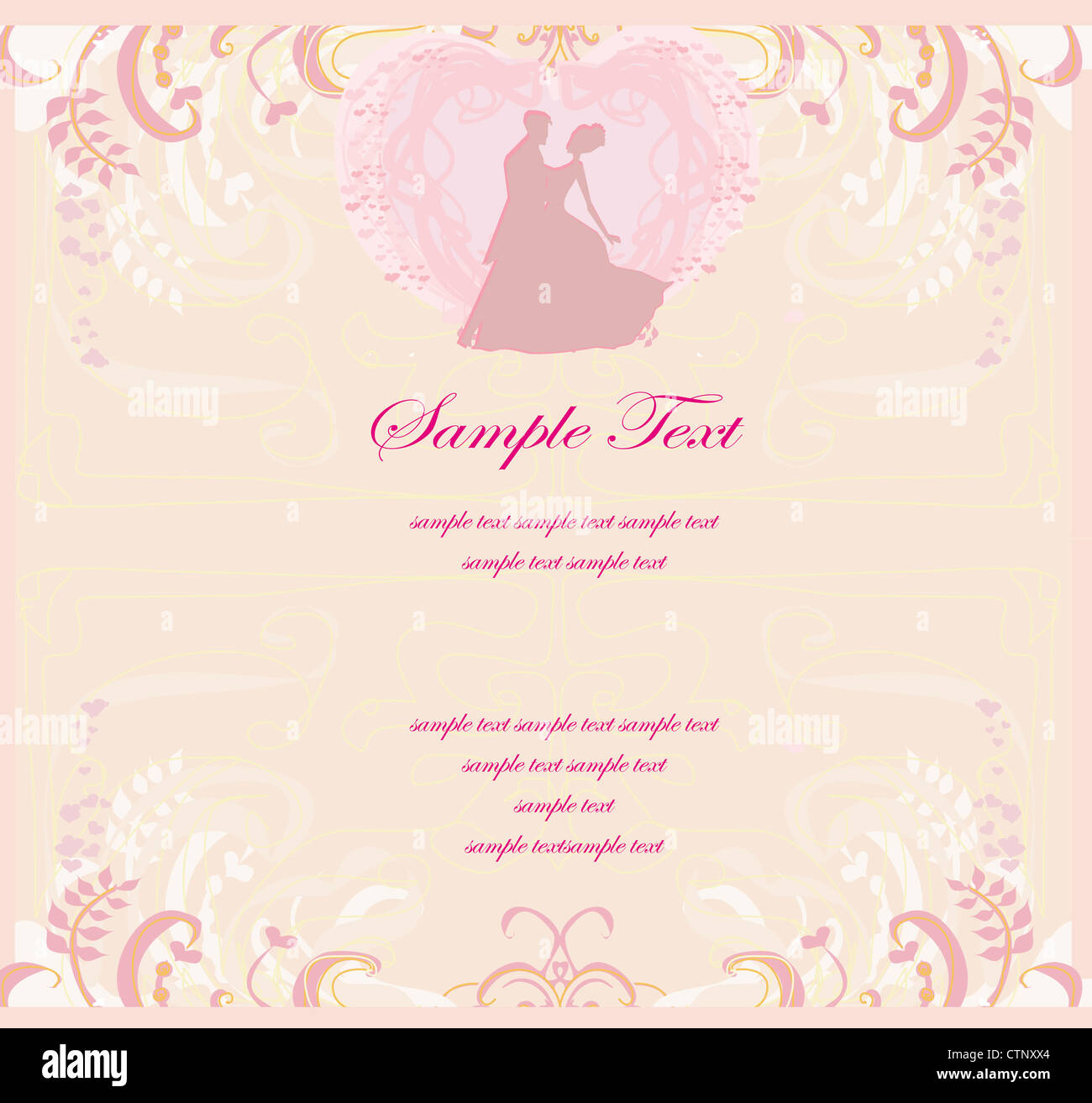 Ballroom dancers - invitation Stock Photo - Alamy