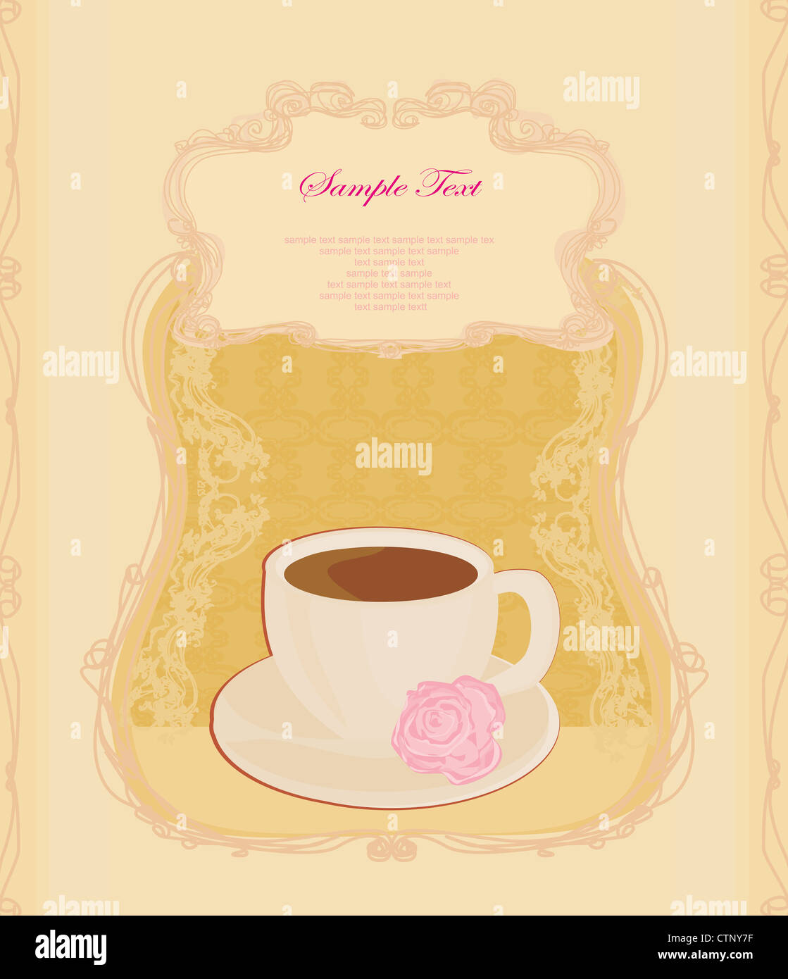 Cup of coffee with abstract design elements Stock Photo - Alamy