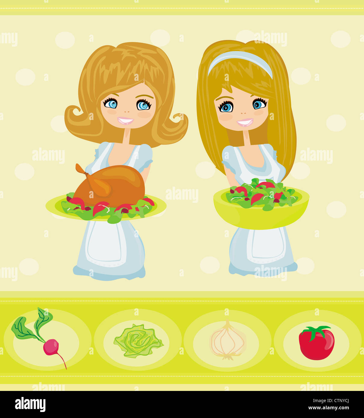 Beautiful Waitress set Stock Photo - Alamy