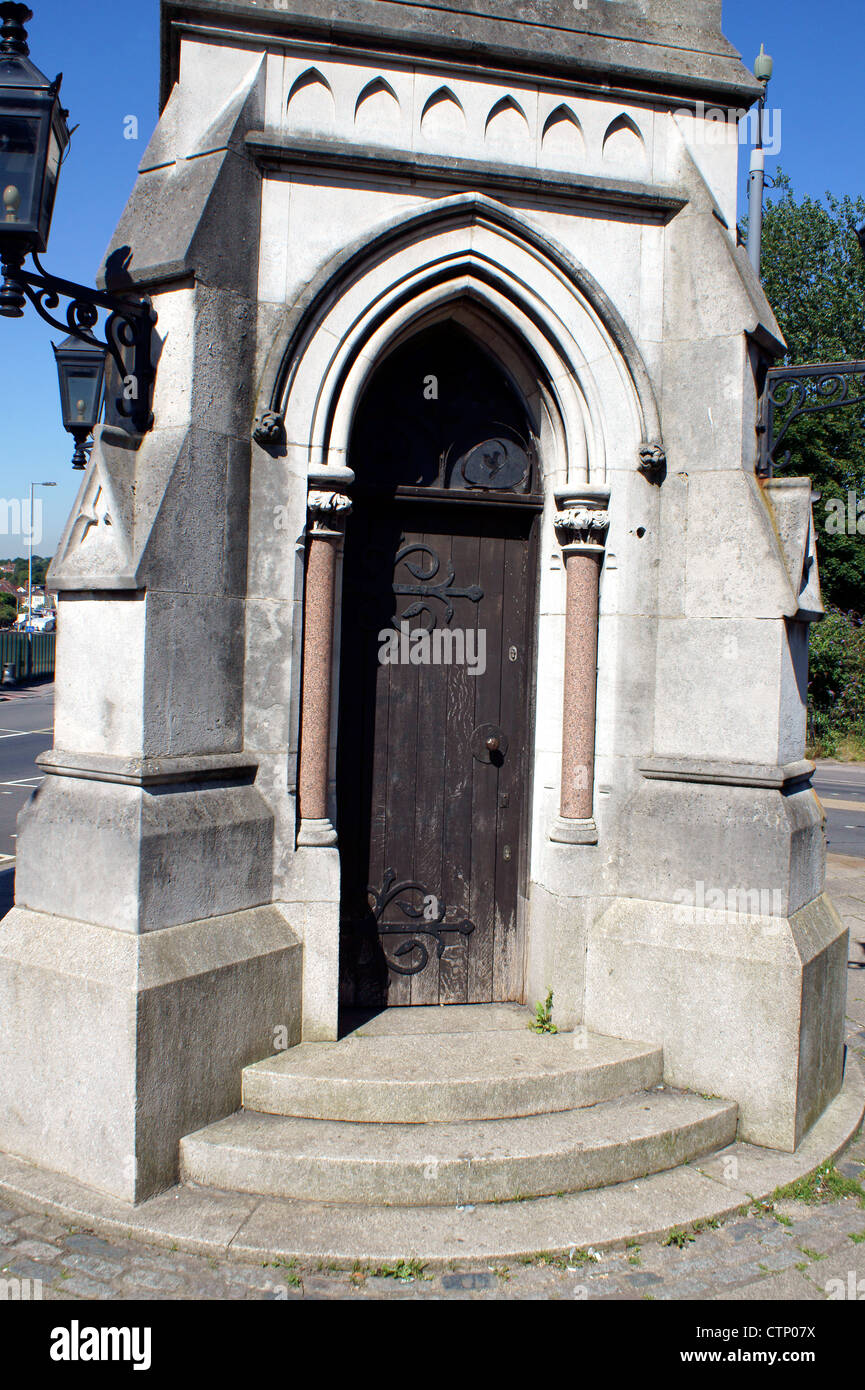BITTERNE PARK TRIANGLE CLOCK TOWER DOOR Stock Photo - Alamy