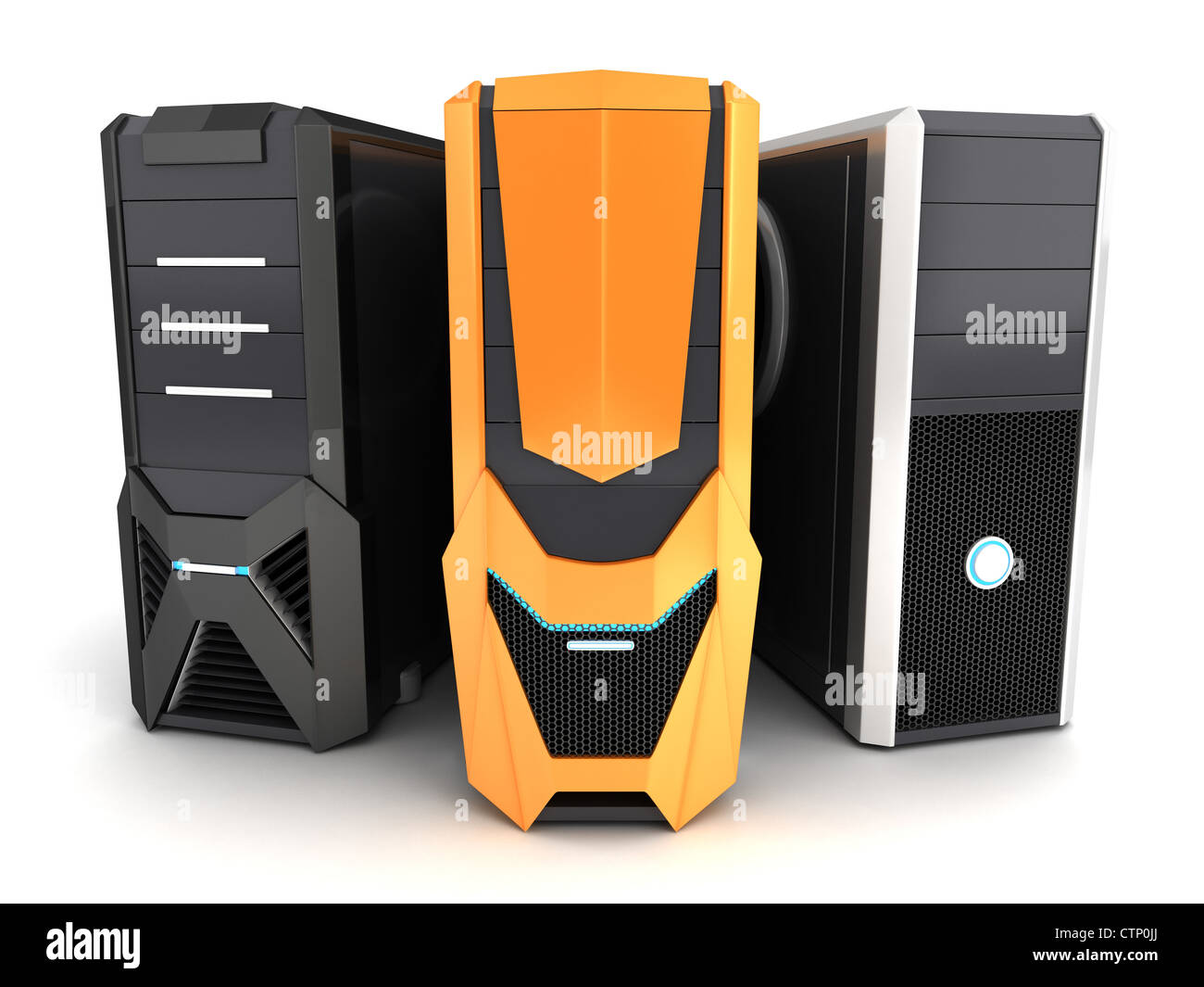 Three modern computer (done in 3d Stock Photo - Alamy