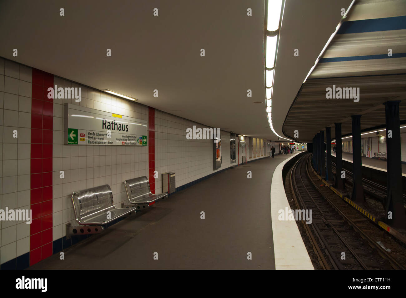 Rathaus metro station platform Hamburg Germany Europe Stock Photo - Alamy