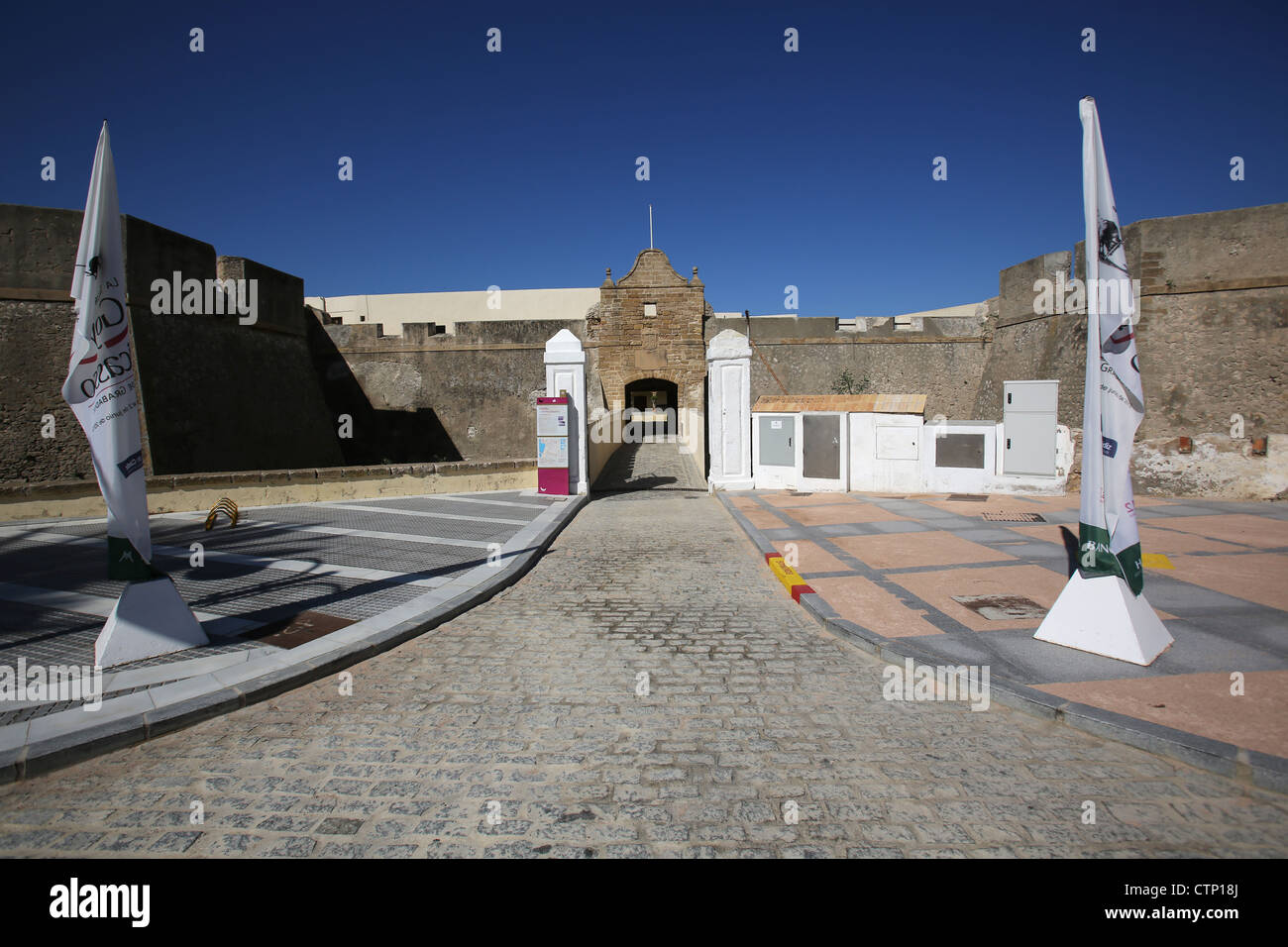 City of Cadiz, Spain. Main entrance to the Castillo de Santa Catalina ...