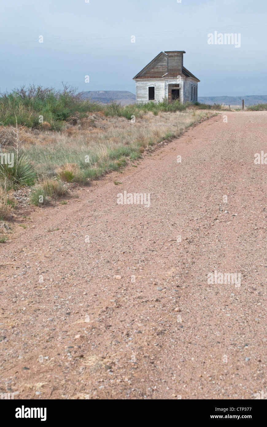 A short side road in the mostly uninhabited rural town of Taiban, New ...