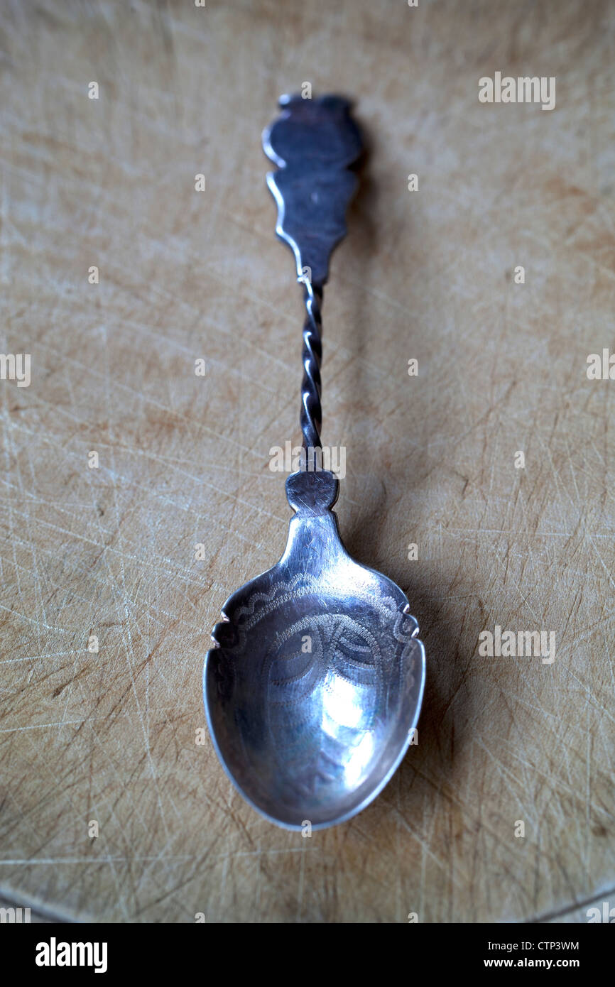 Silver antique spoon hi-res stock photography and images - Alamy