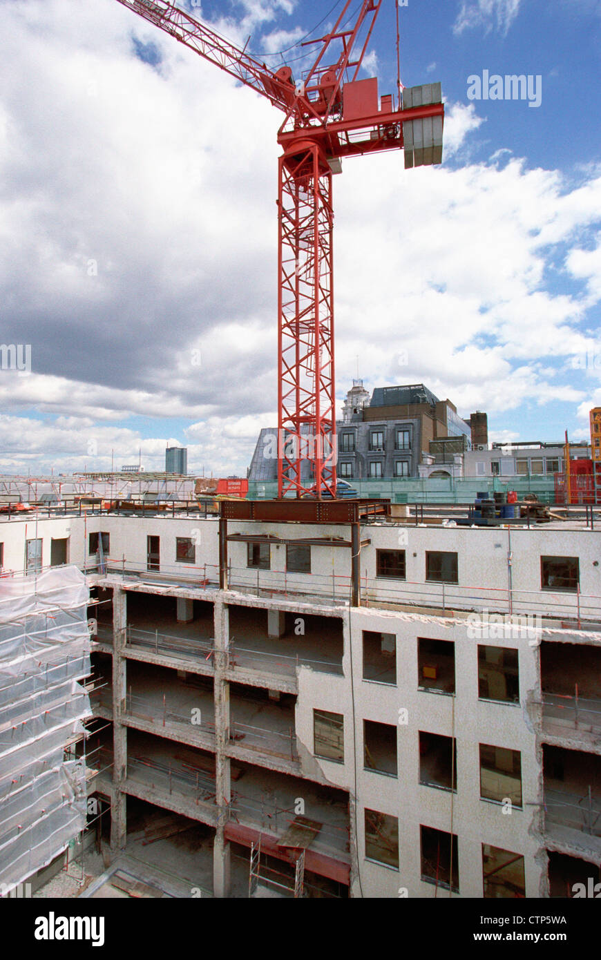 Demolition of an office block in central London Stock Photo - Alamy