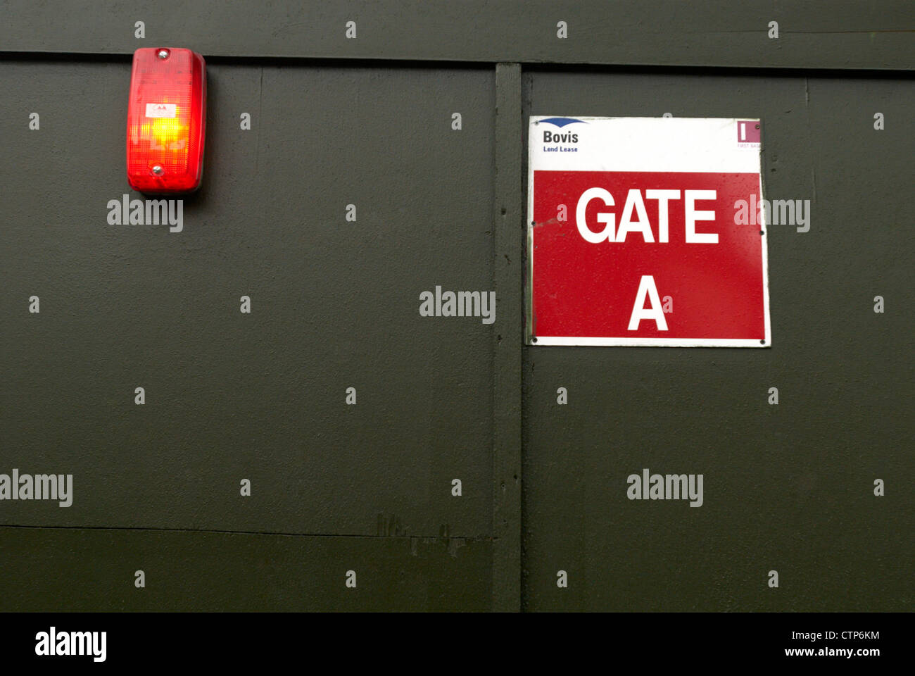 Gate A sign and light on boarding Stock Photo - Alamy