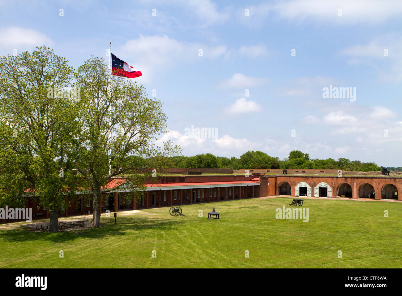 Parade grounds inside of Fort Pulaski National Monument on Cockspur ...