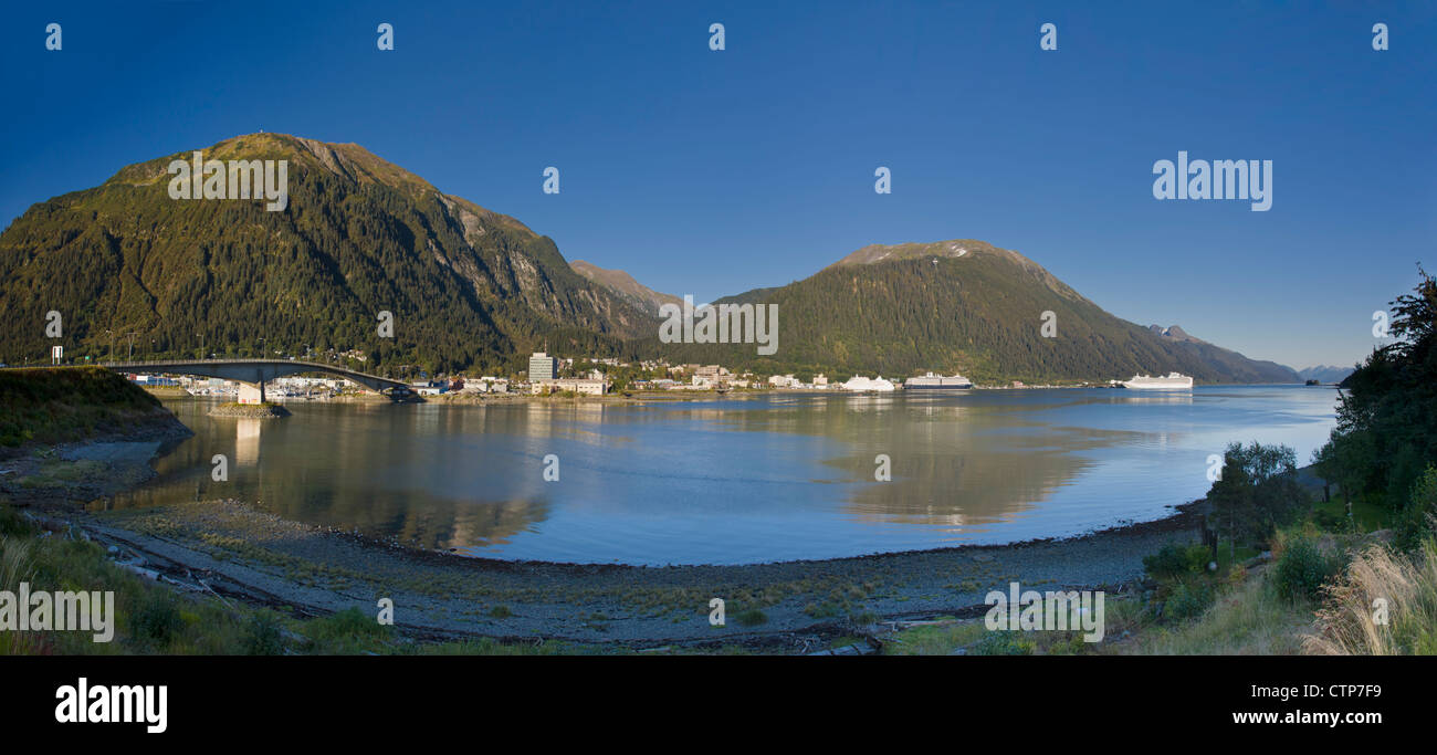 View of downtown Juneau from Douglas Island, Southeast Alaska, Summer ...