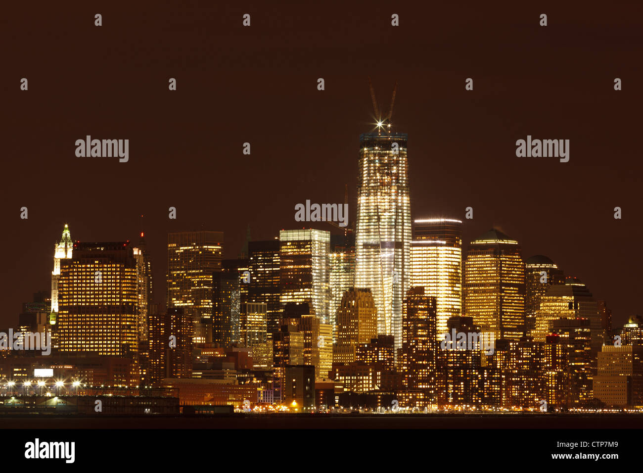 Downtown Manhattan at night Stock Photo - Alamy