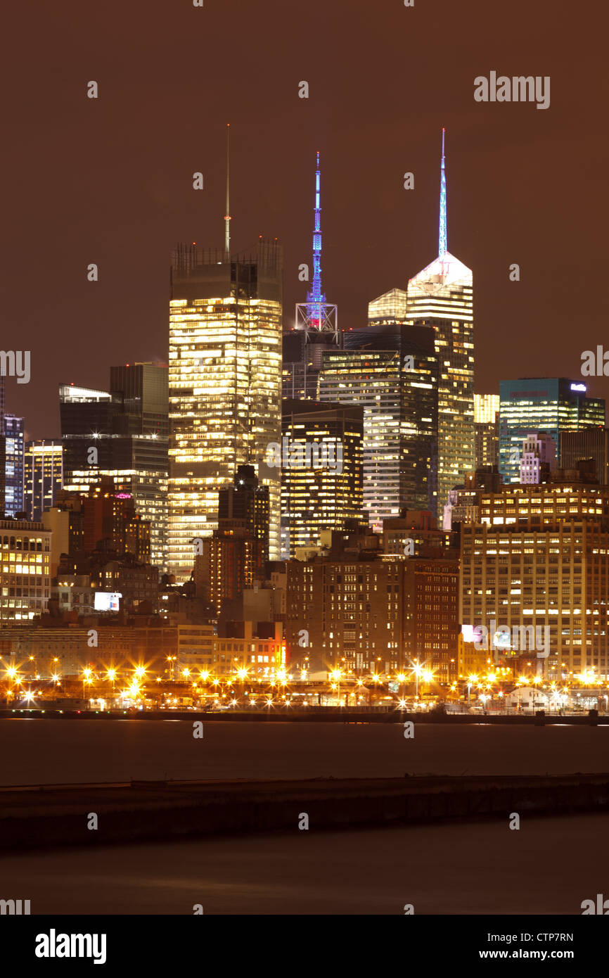 Downtown Manhattan at night Stock Photo - Alamy