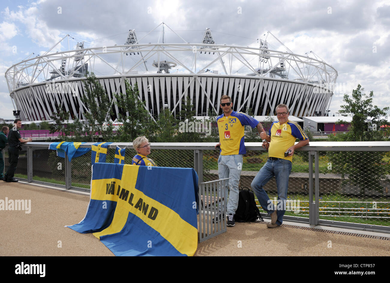 Olympic Fans at the Olympic Park in Stratford, East London on the first ...