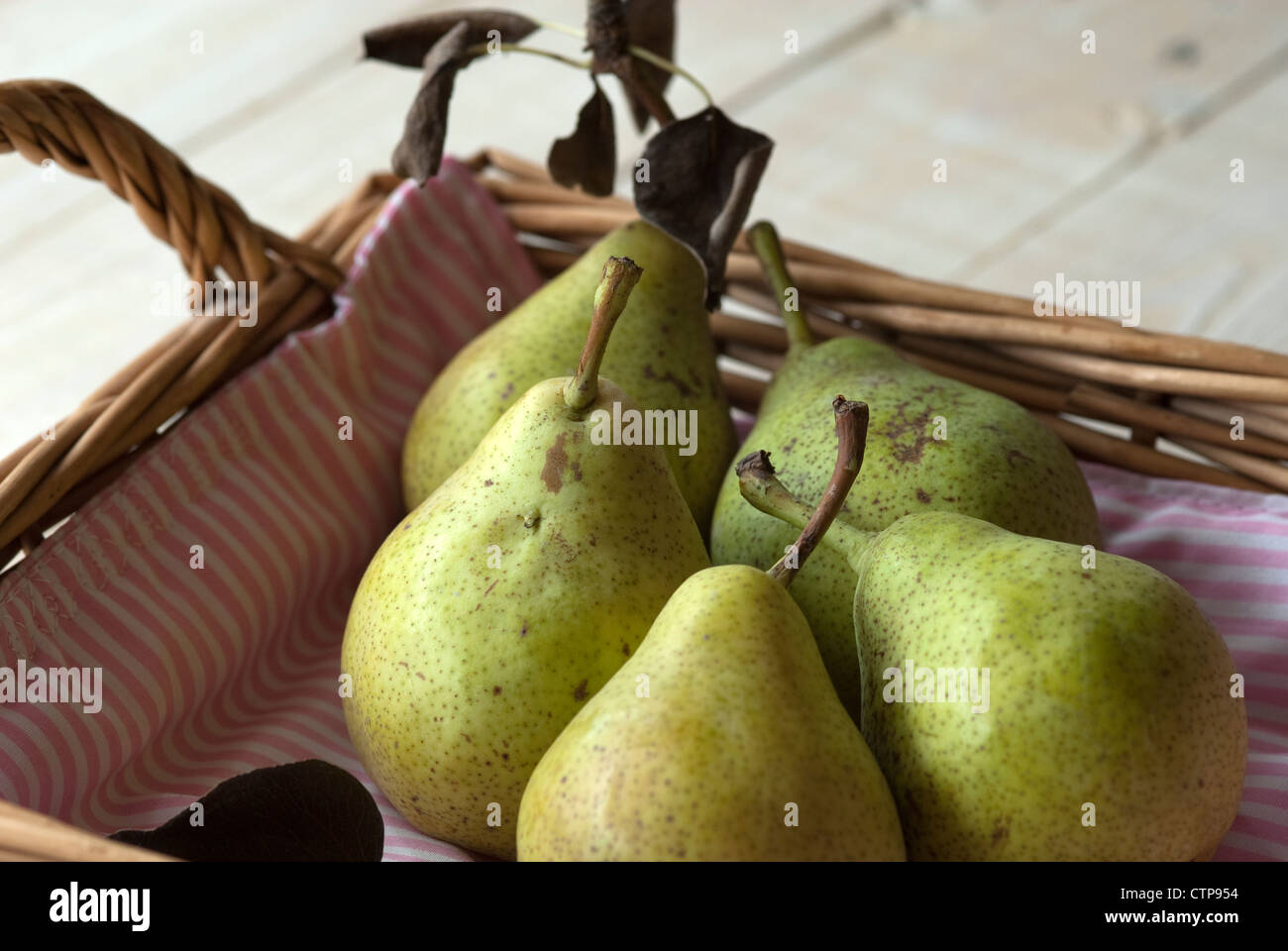 a basket of Guyot pears Stock Photo - Alamy