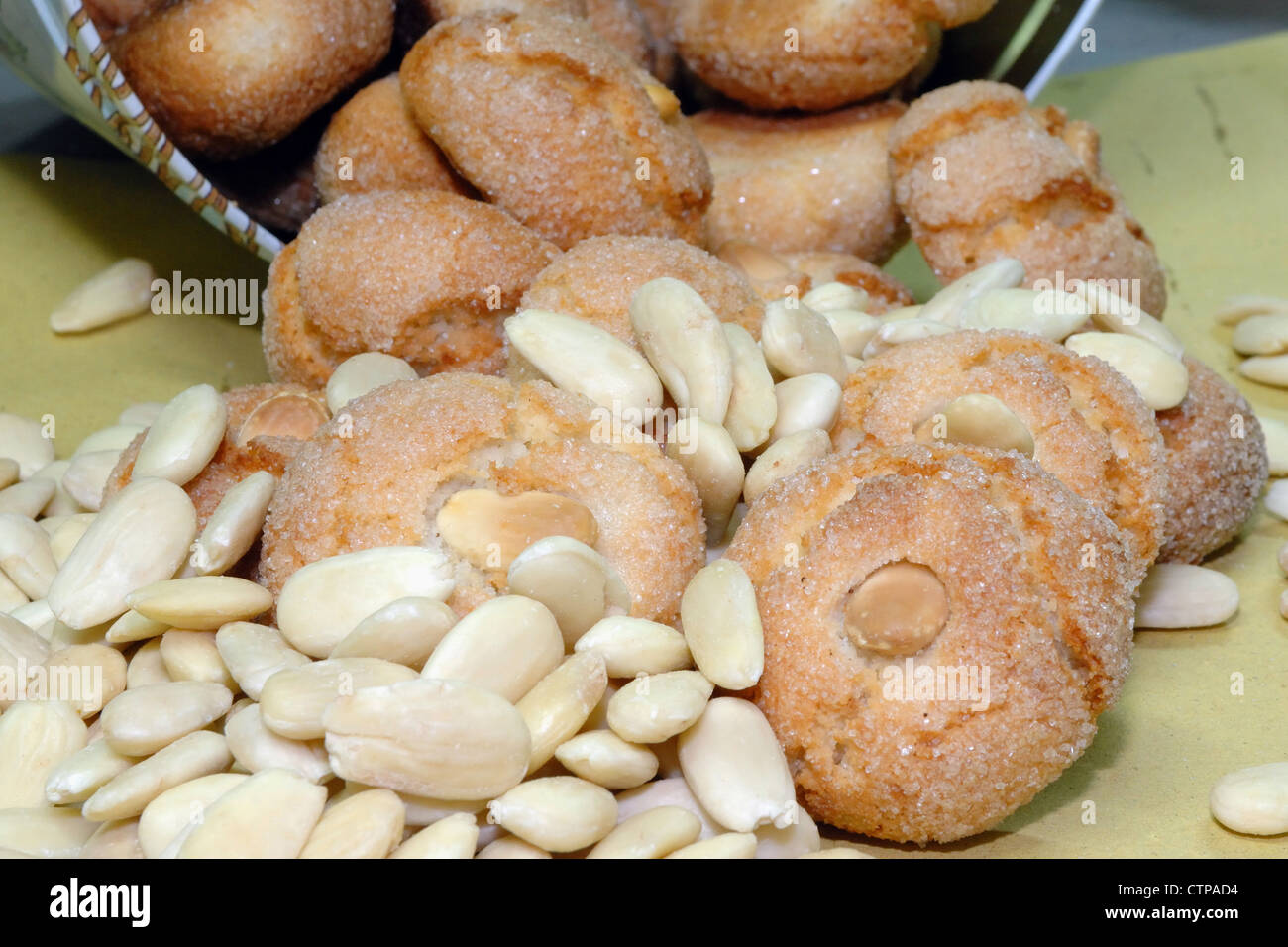 Three italian amaretti,biscuits with crumbs and almonds, Sardinia Stock ...
