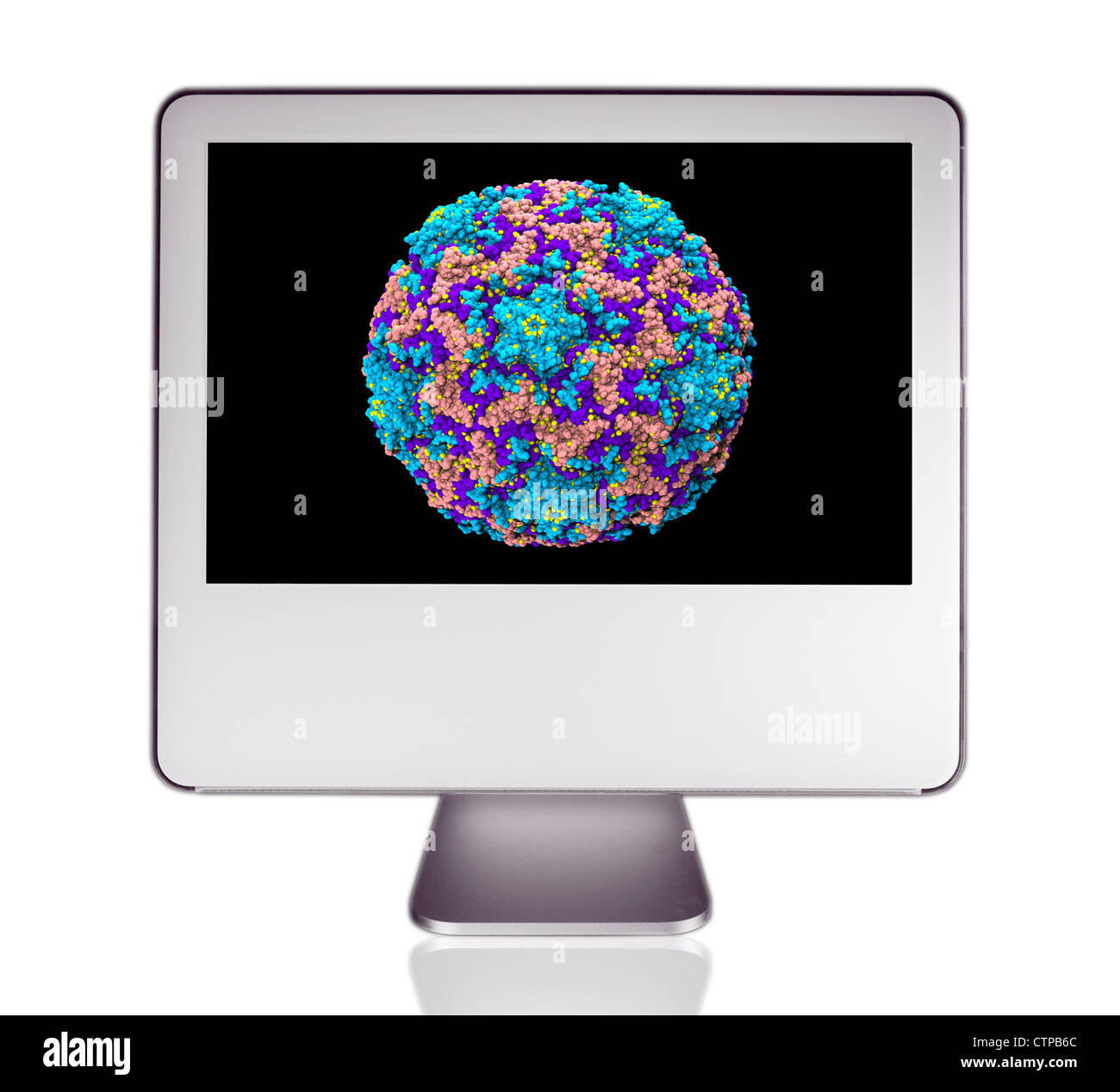 computer monitor showing a molecular model of a virus Stock Photo - Alamy