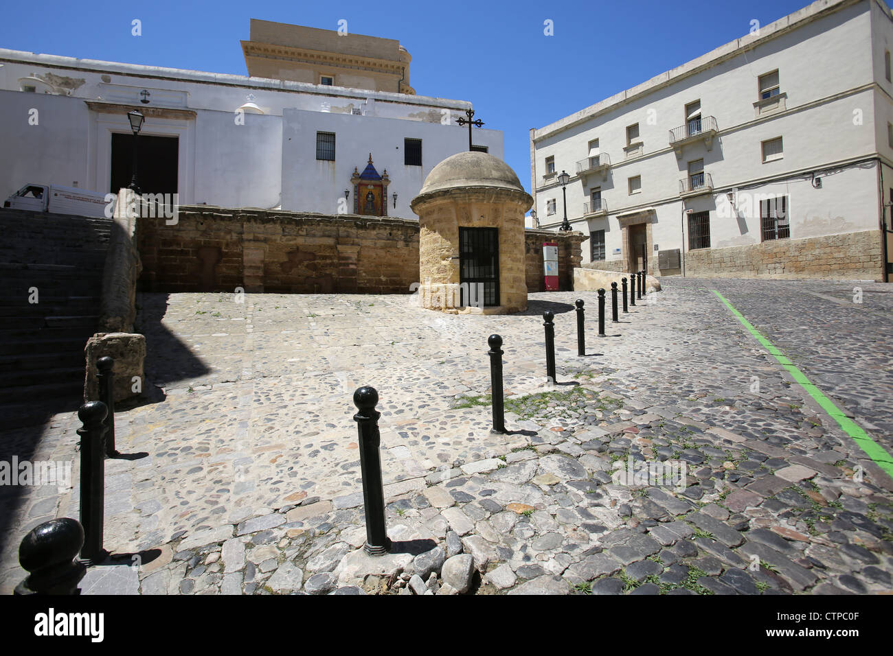 City of Cadiz, Spain. The Plaza Fray Felix with the Old Cathedral in ...