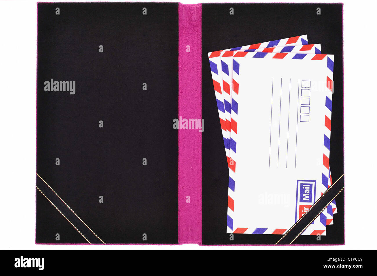 classic air mail envelope Card Book with blank Stock Photo - Alamy