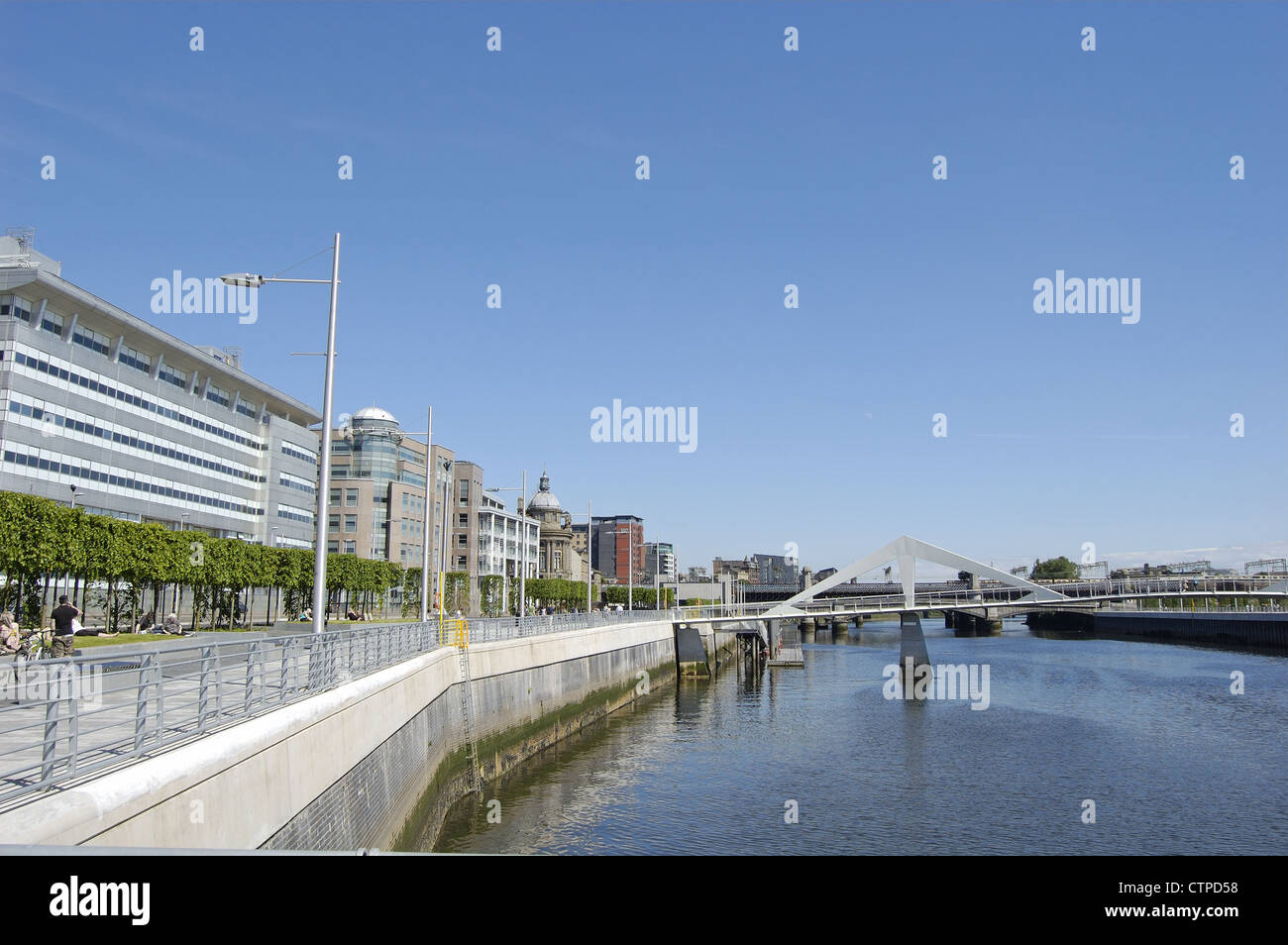 Waterfront at below the Broomielaw at Atlantic Quay in Glasgow ...