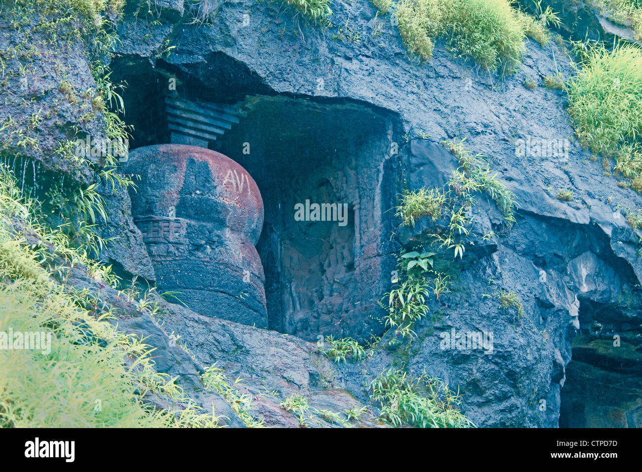 Gandhar Pale Buddhist caves situated near Mahad, India Stock Photo - Alamy