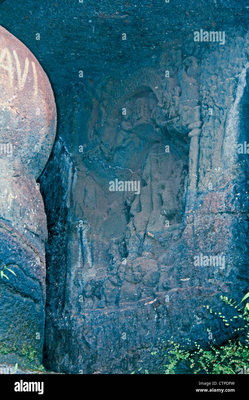 Gandhar Pale Buddhist caves situated near Mahad, India Stock Photo - Alamy