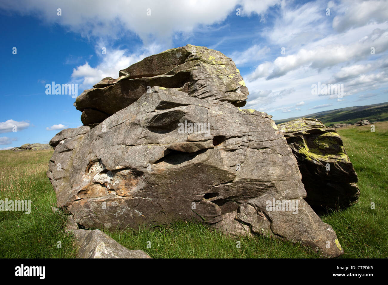 Landscape of the Norber Silurian Sandstone Erratics, glacial erratic ...