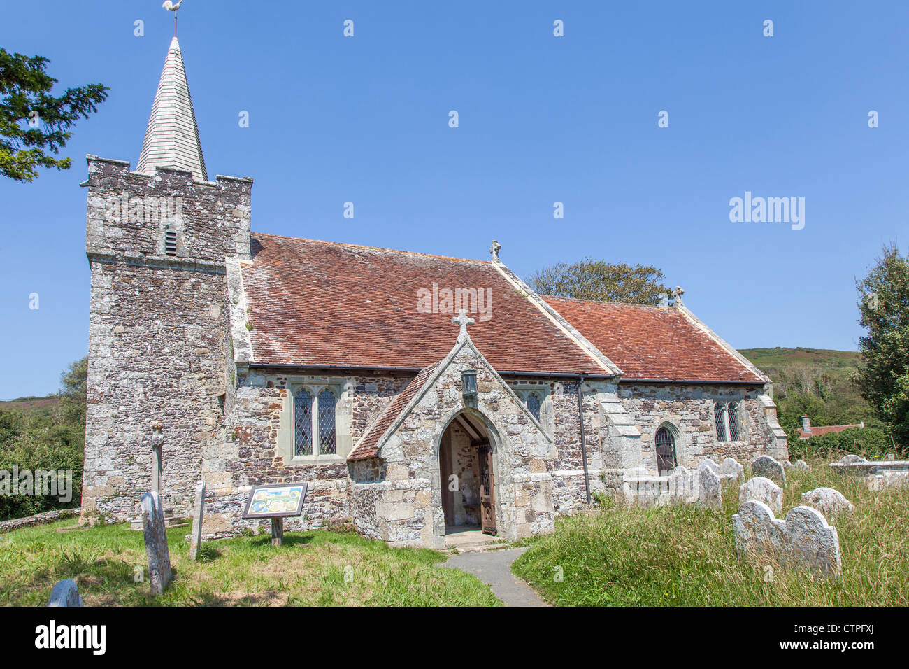 Mottistone Church, Isle of Wight, Hampshire, England Stock Photo - Alamy
