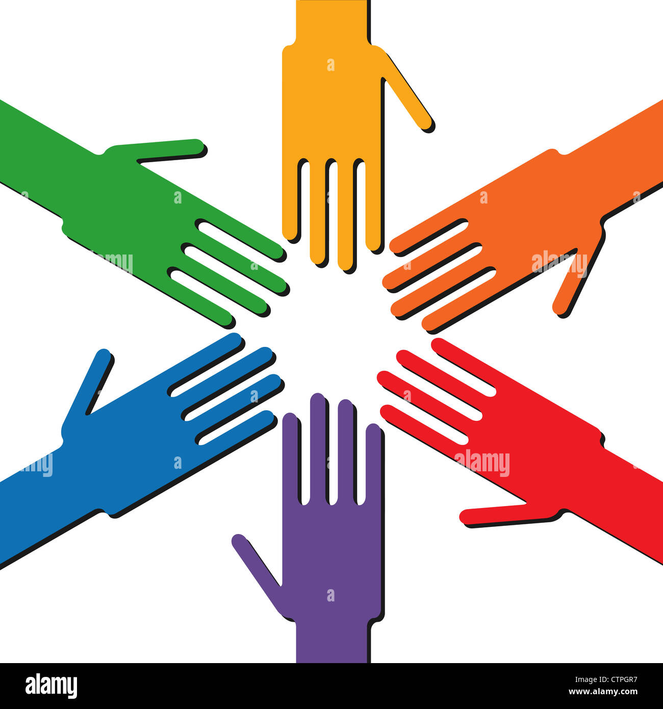 Colorful rainbow ring of hands Stock Photo - Alamy