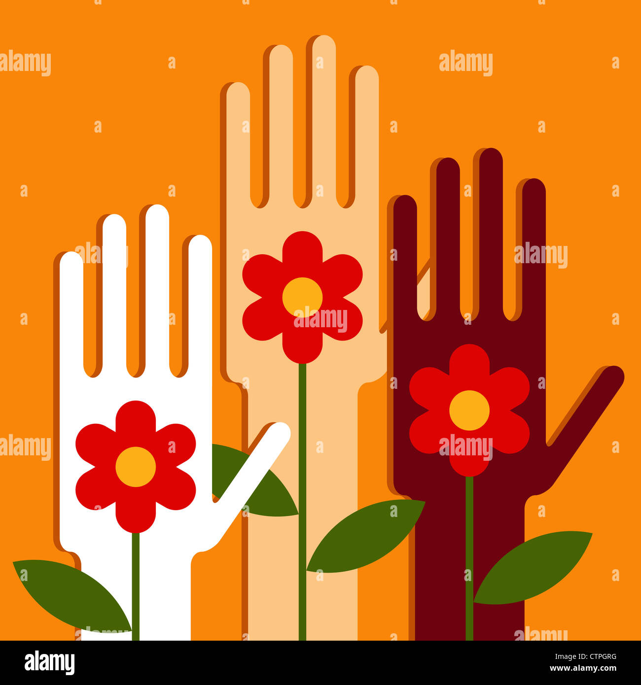 Hands with flowers Stock Photo - Alamy