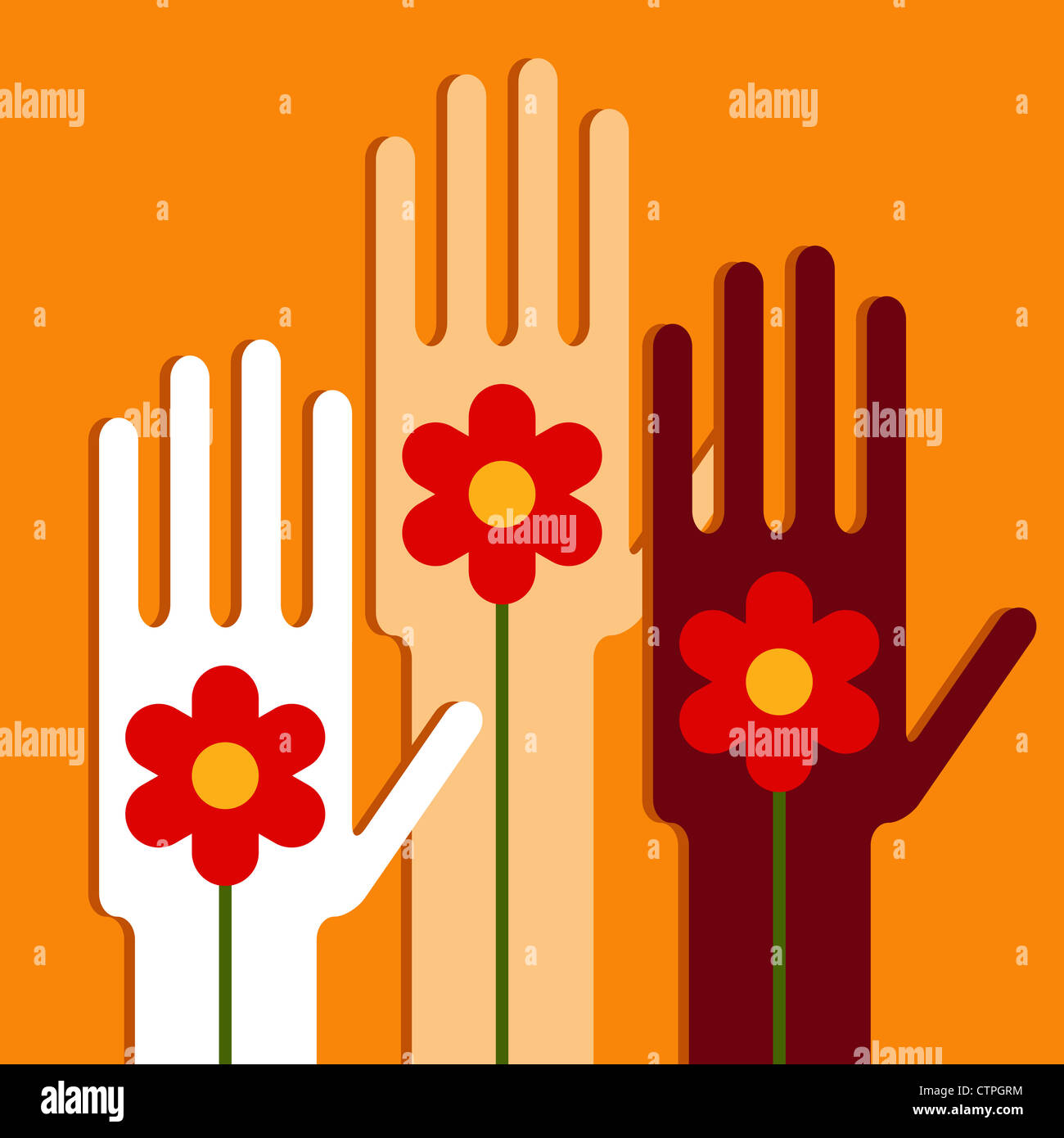 Hands with flowers Stock Photo - Alamy