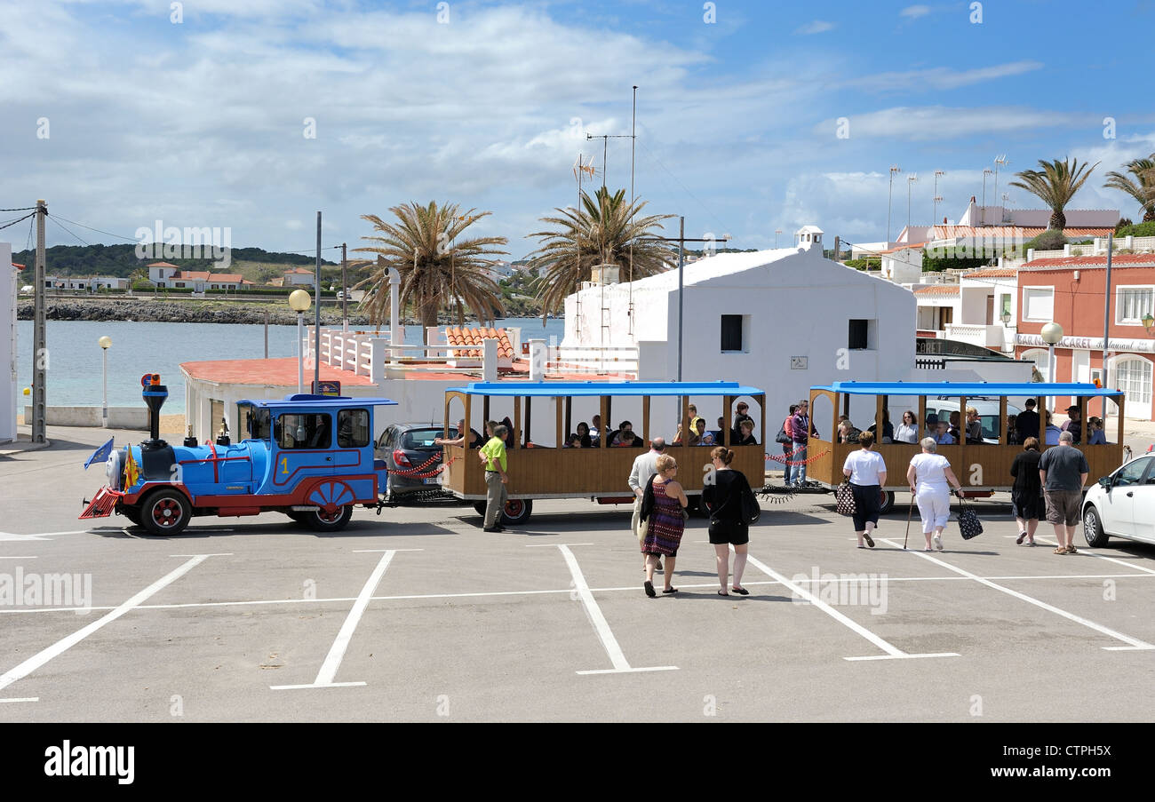 tourist train na macaret menorca balearic islands spain Stock Photo - Alamy
