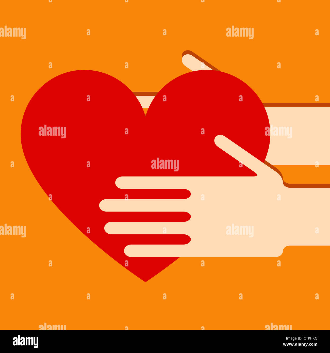 Hands with heart Stock Photo - Alamy