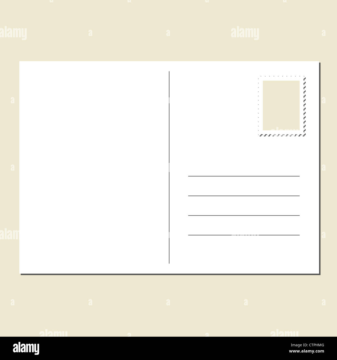 The back of blank postcard Stock Photo - Alamy