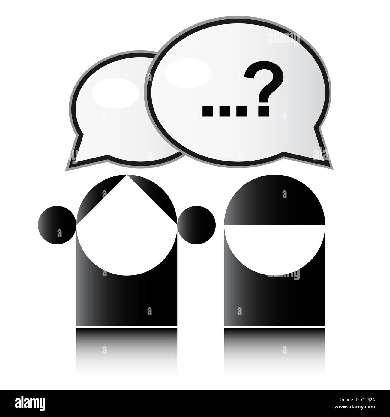 Thought bubble woman question mark hi-res stock photography and images ...