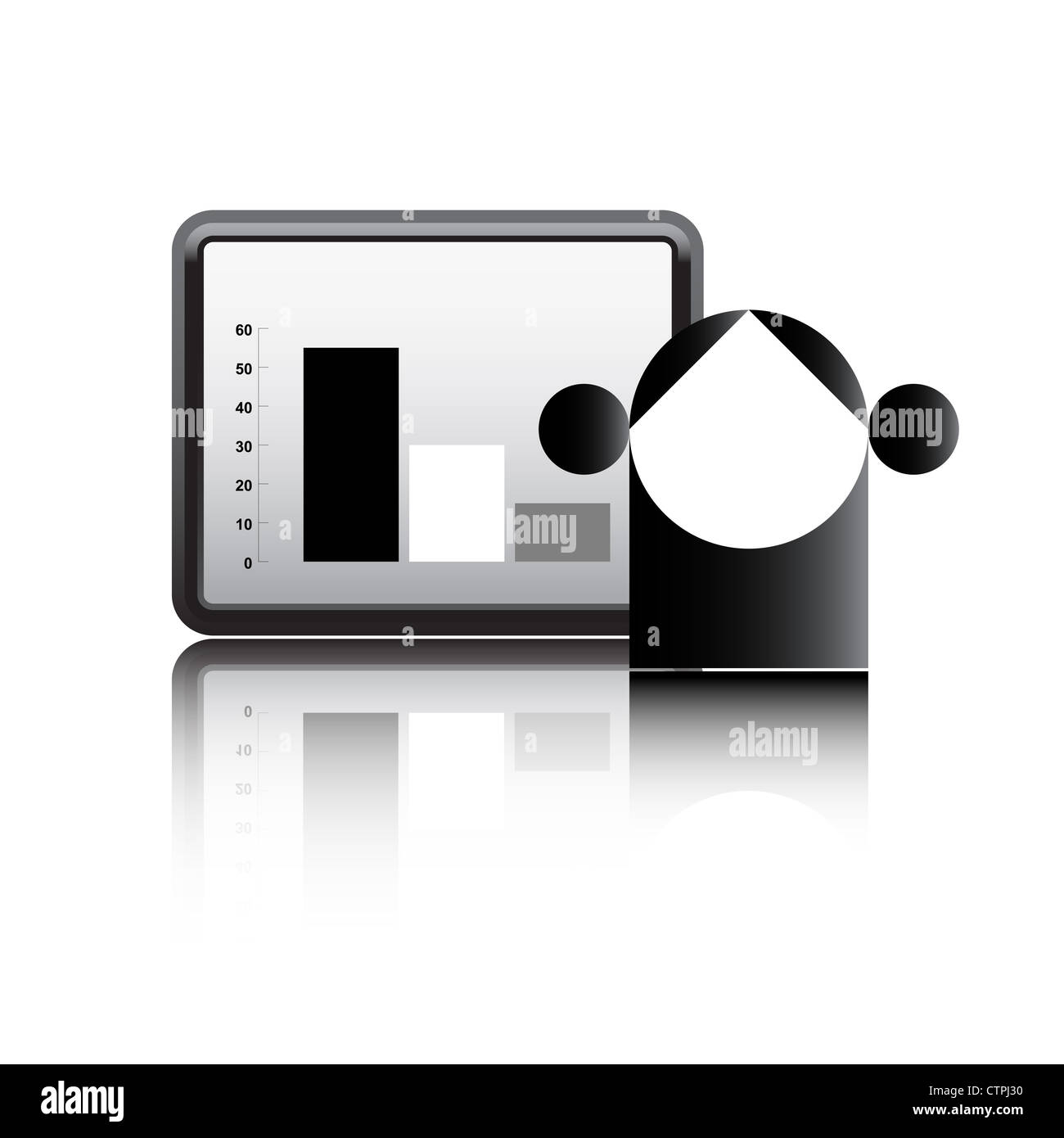 Woman present statistic data on the screen Stock Photo - Alamy