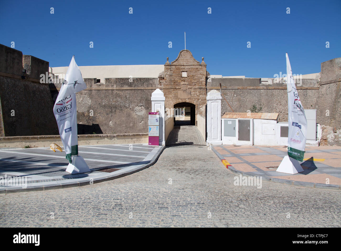City of Cadiz, Spain. Main entrance to the Castillo de Santa Catalina ...