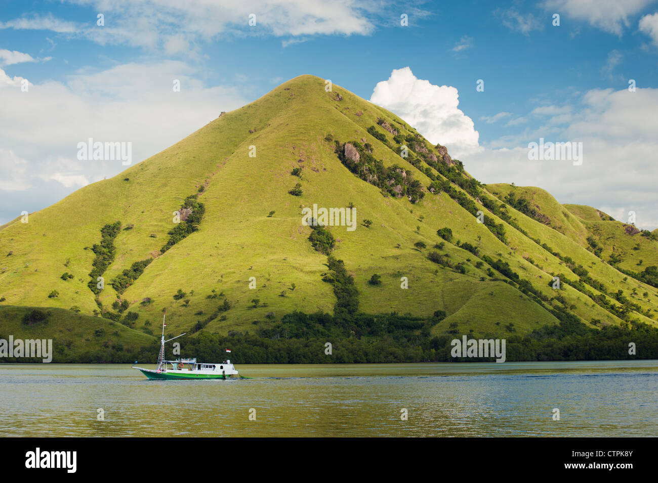 A view of Rinca Island, one of the few that harbors the famous Komodo ...