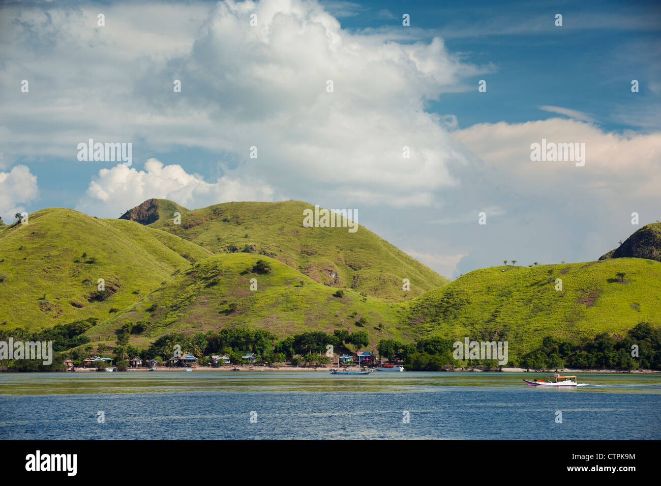 A view of Rinca Island, one of the few that harbors the famous Komodo ...