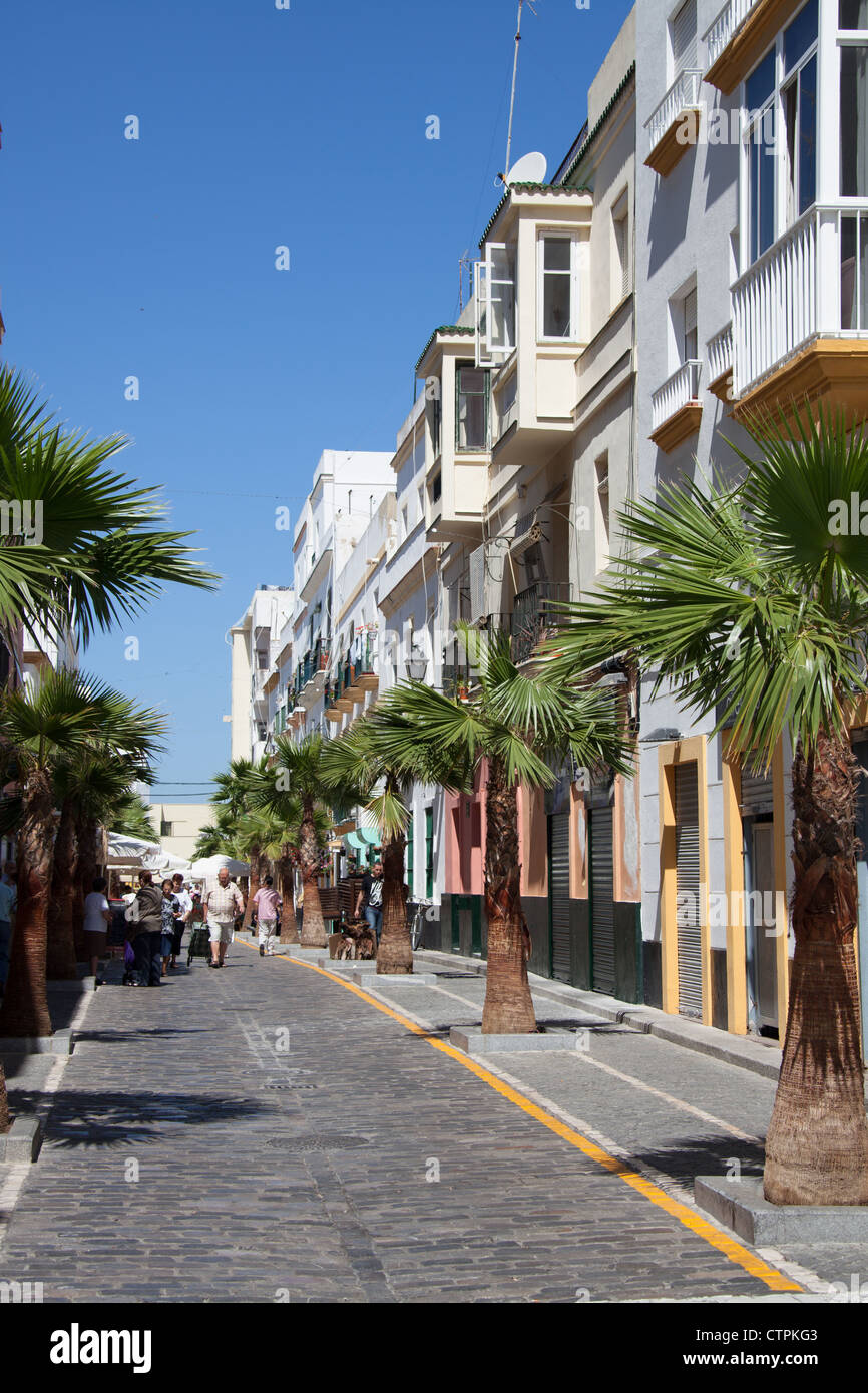 City of Cadiz, Spain. Picturesque street view in Cadiz’s Old Quarter ...