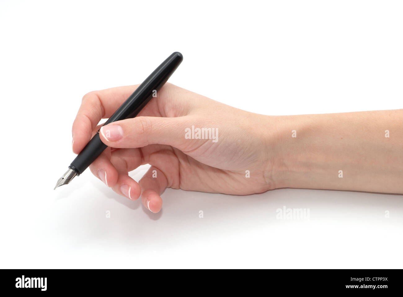 A pen in a hand isolated Stock Photo - Alamy