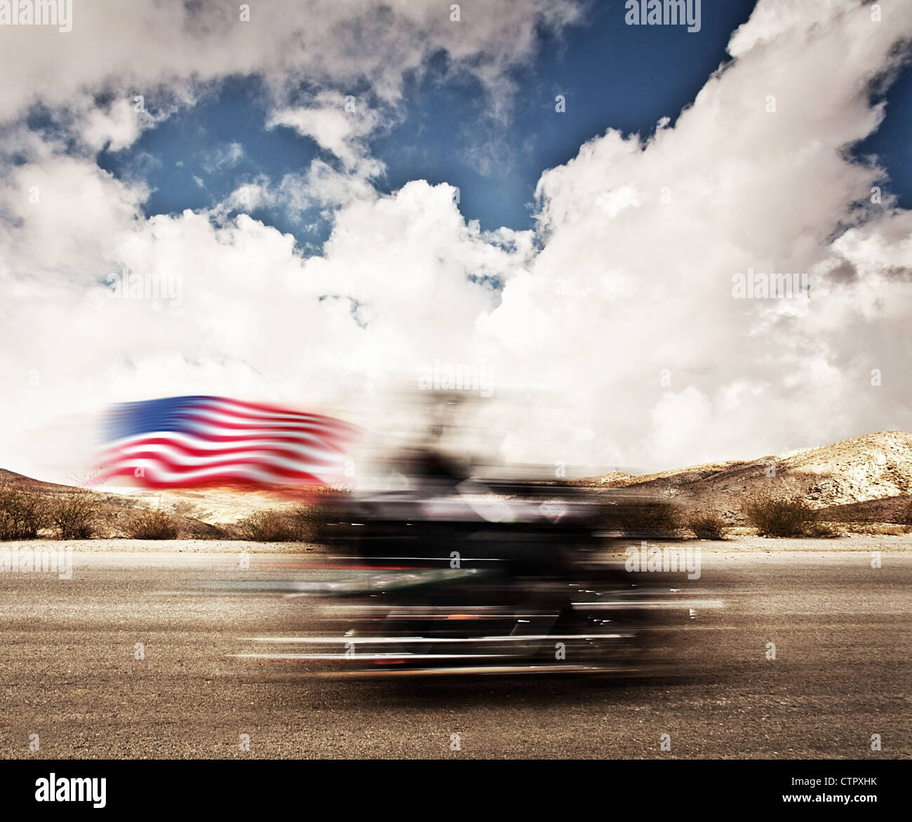 Motorcycle motorbike rider american flag hi-res stock photography and ...