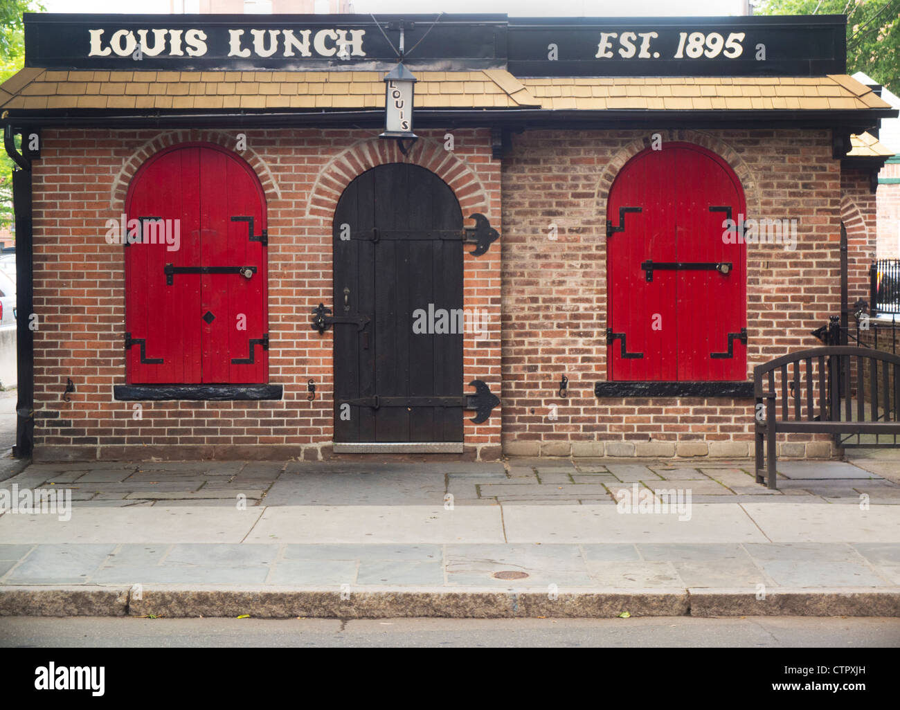 Louis lunch the birthplace of the hamburger sandwich Stock Photo - Alamy