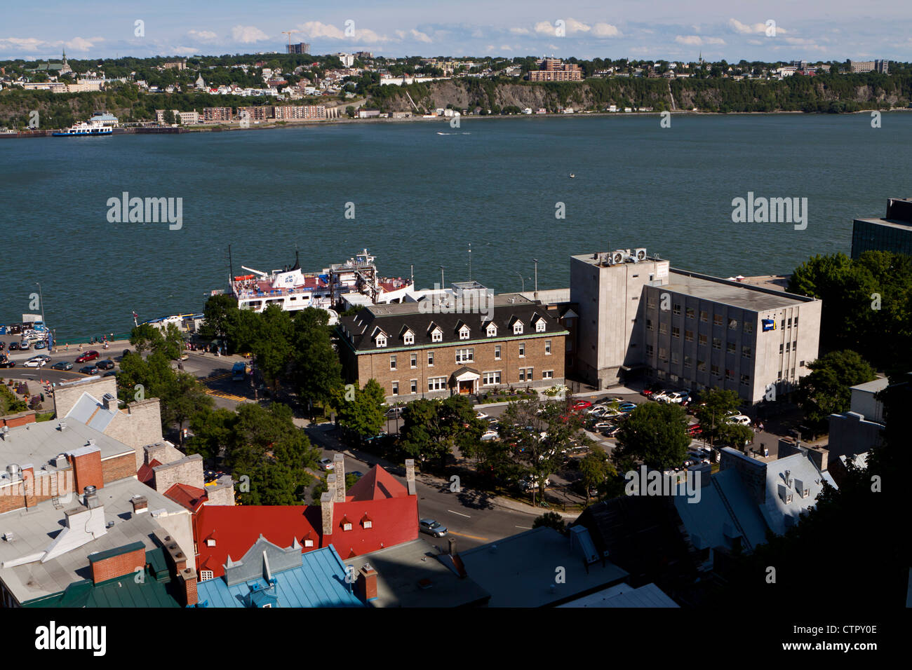 Quebec city downtown with St Lawrence seaway view Stock Photo - Alamy