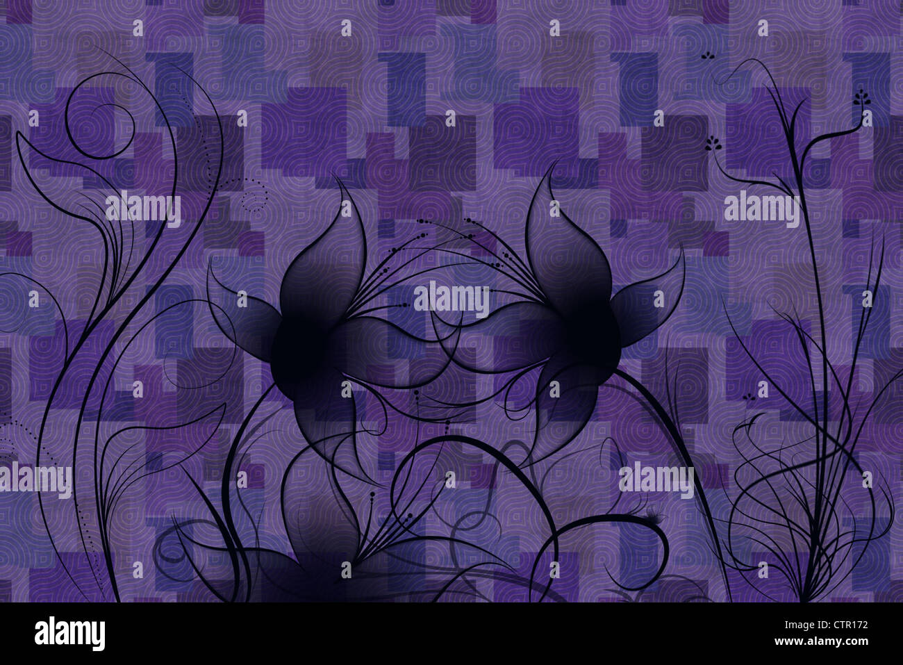 Beautiful illustrated flower design with background pattern Stock Photo ...