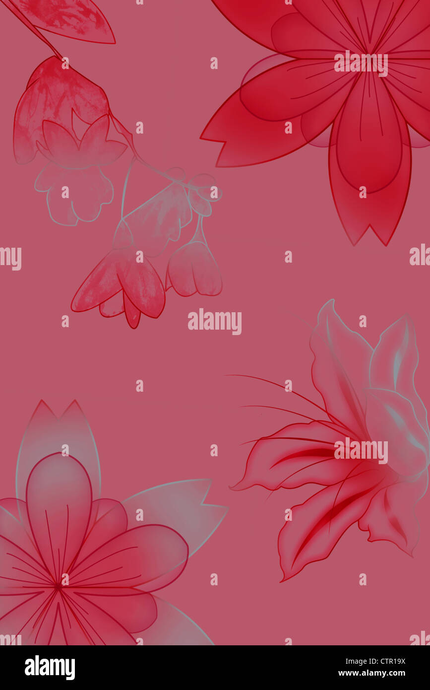 Beautiful illustrated flower background design with gradient Stock ...