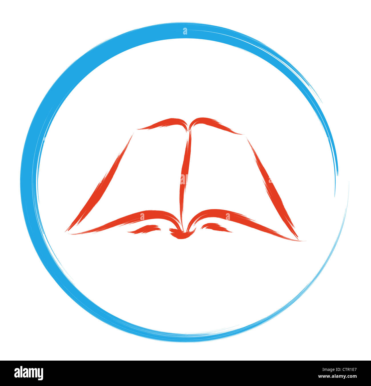 abstract reading book sign in circle Stock Photo - Alamy