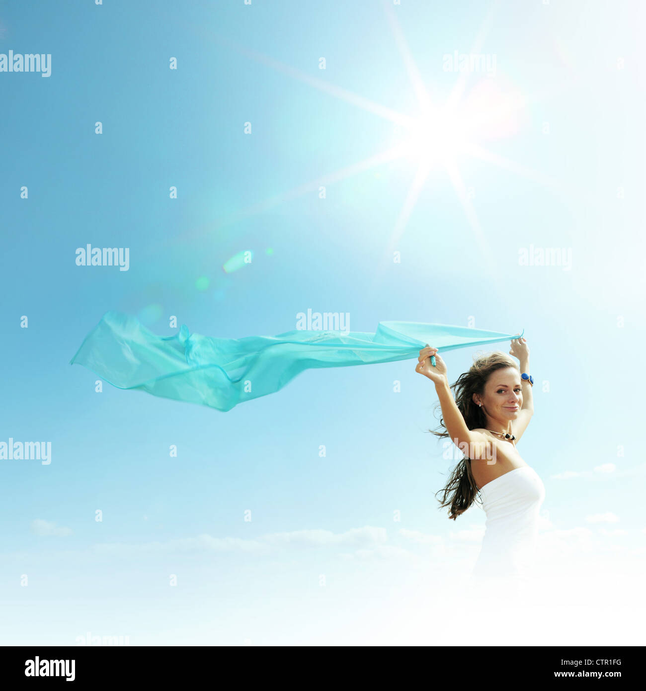 fly girl in the sky freedom concept Stock Photo - Alamy