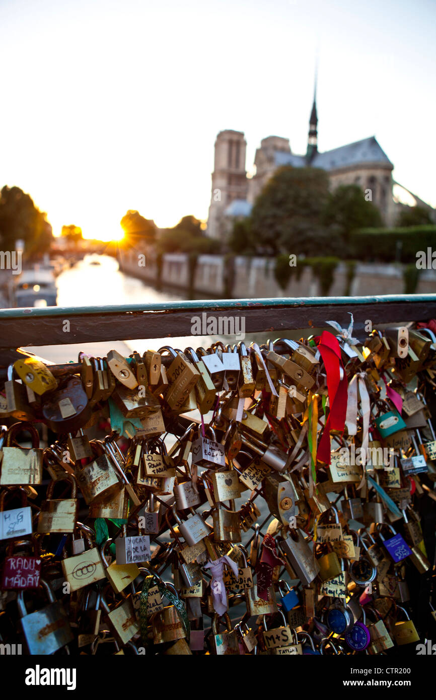 'Love Locks' on the Pont Des Arts Bridge in Paris, France Stock Photo ...