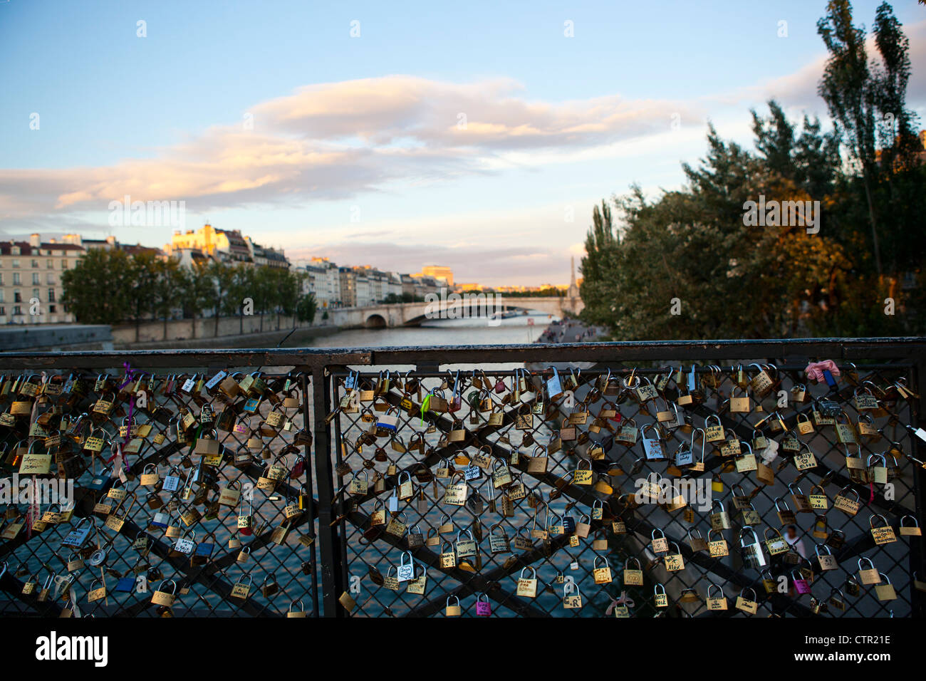 'Love Locks' on the Pont Des Arts Bridge in Paris, France Stock Photo ...