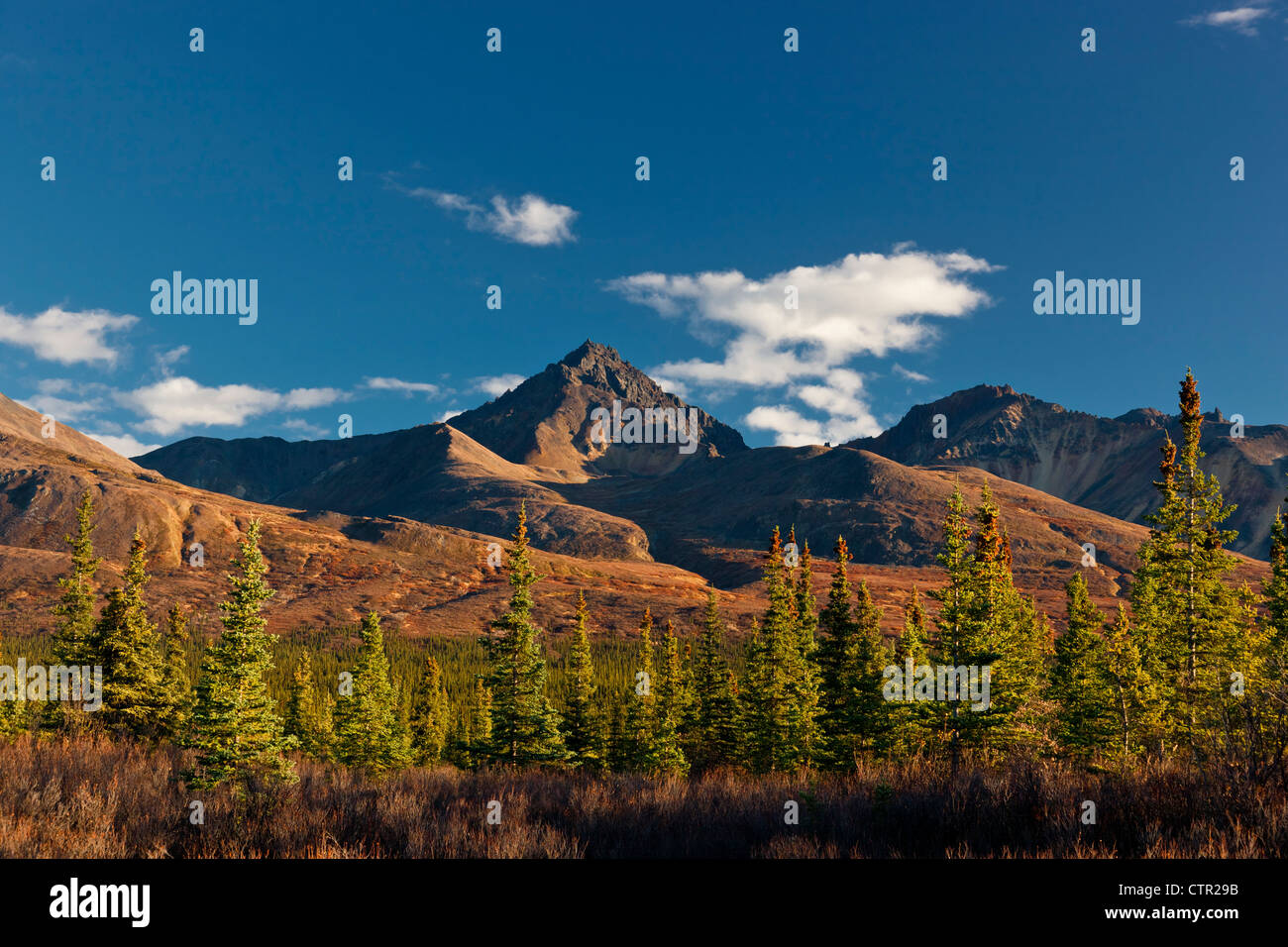 Scenic mountain landscape seen from the Denali Highway, Southcentral ...